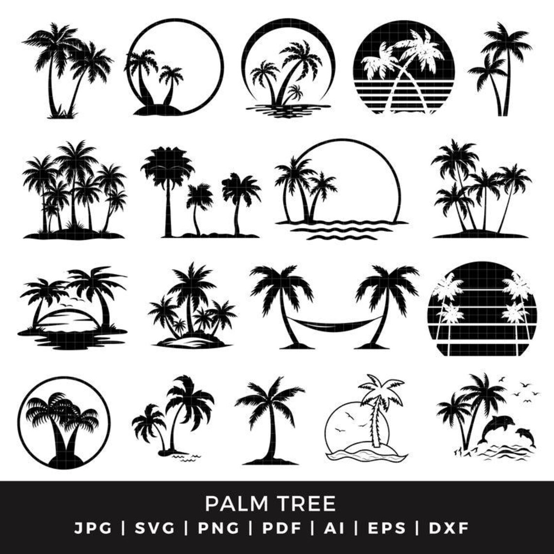 Palm Tree Svg Bundle, Palm Tree Silhouette, Palm Tree Png, Palm Tree ...