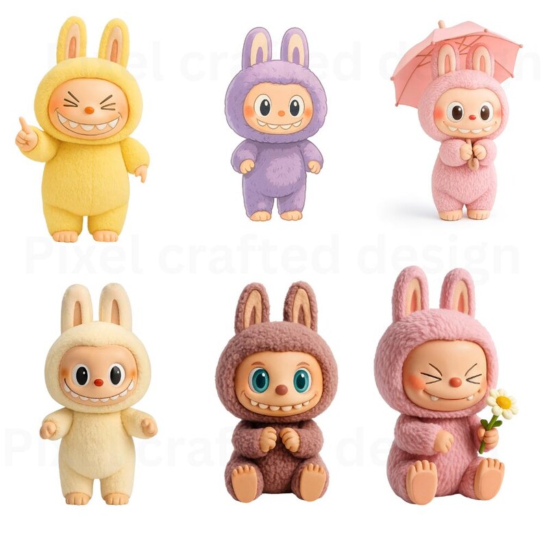 Paquete de imágenes prediseñadas y PNG de Labubu: adorables diseños de ...