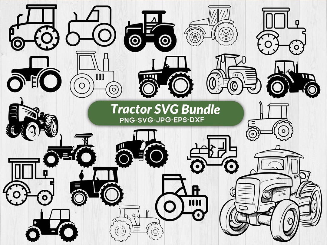 Tractor SVG Bundle, Farm Equipment Clipart, Agriculture Illustrations ...