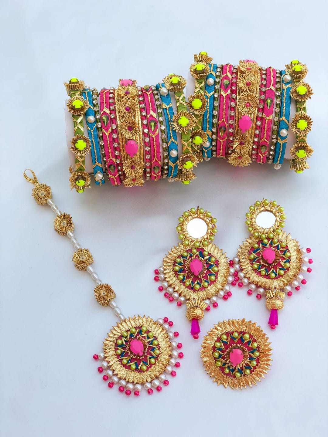 Customized Gota Jewellery Set for Bride or Anyone on Mehndi, Haldi and ...