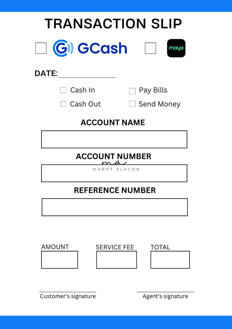 Gcash Transaction Record & Transaction Slip - Canva Edition! - Etsy
