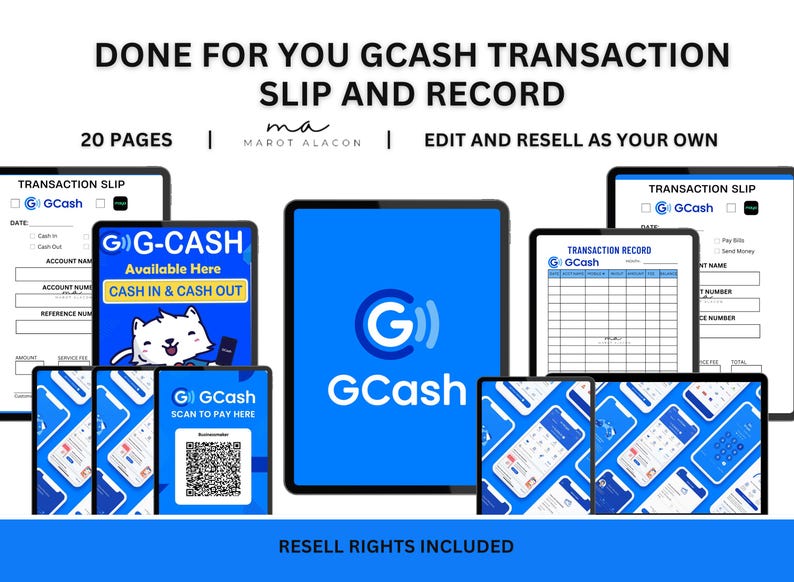 Gcash Transaction Record & Transaction Slip - Canva Edition! - Etsy