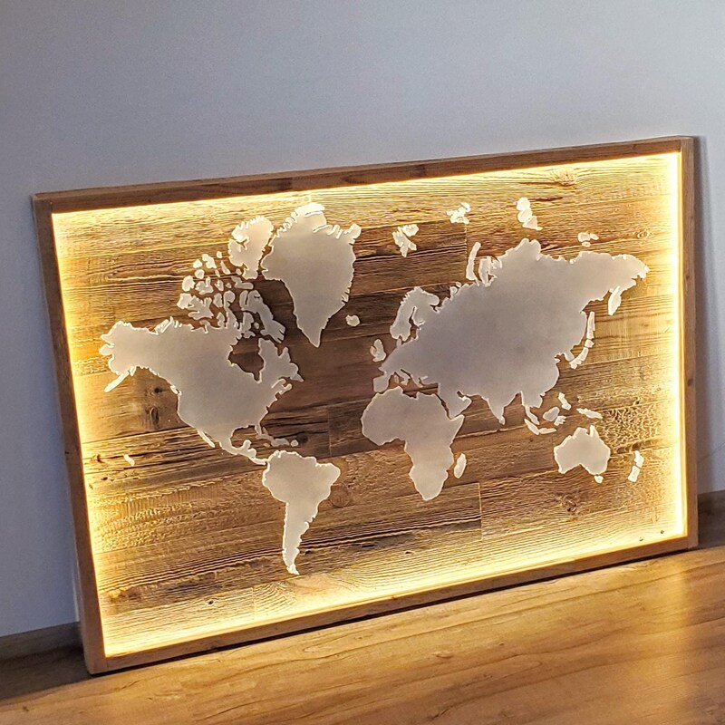 Led World Map - Etsy