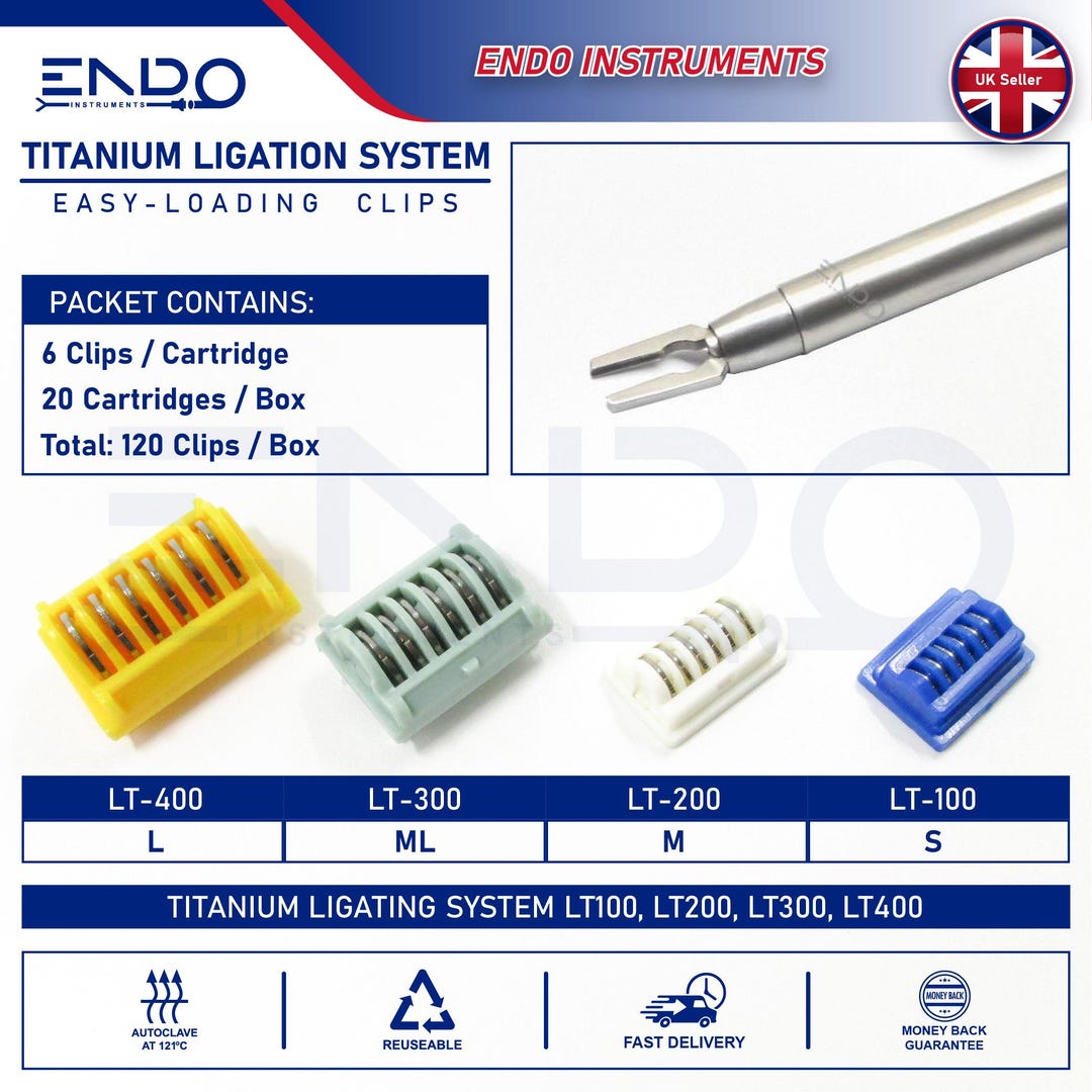 Titanium Ligation Clips: Laparoscopic Surgical Ligating - Box of 120 - Etsy