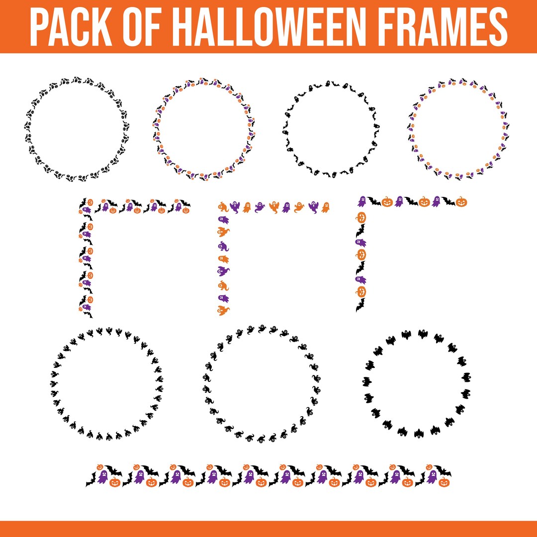 Halloween Frame SVG Bundle , Halloween Frame PNG Bundle, Halloween ...