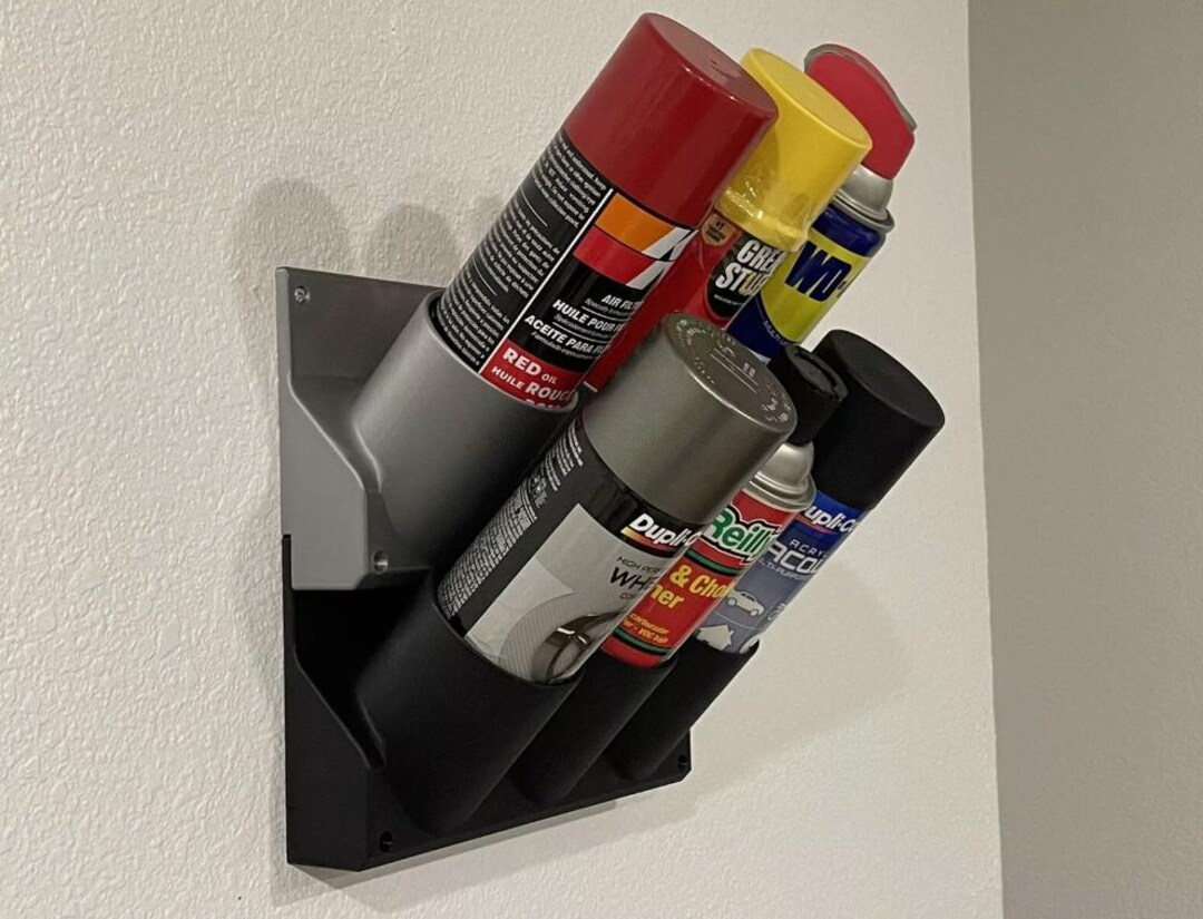 2 Can Organizer Holder Spray Paint Aerosol Work Bench Toolbox Wall ...