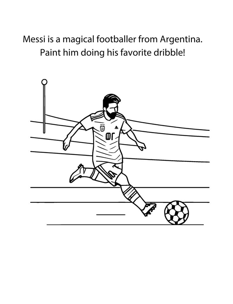 Printable Soccer Art Stars Coloring Slides for Kids – Paint and Color ...