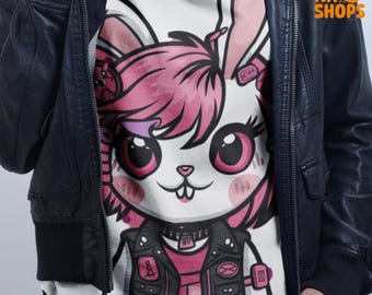 Rock and Roll Bunny PNG | Punk Rabbit Clipart | Tattoo-style Bunny ...
