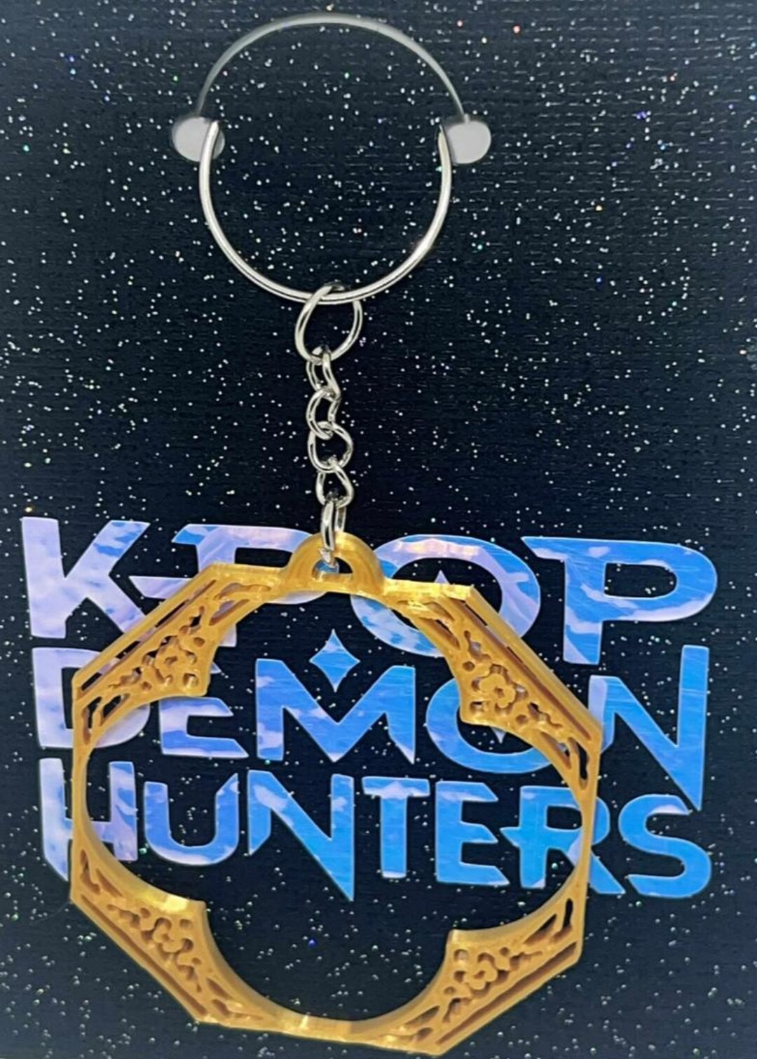 K-pop Demon Hunters Huntrix Rumi's Golden Hoop Keychain From the Idol ...