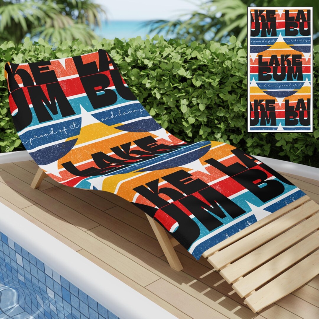 Lake Bum Beach Towel, Fun Towel, Lake Life Towel, Lake House Towel ...