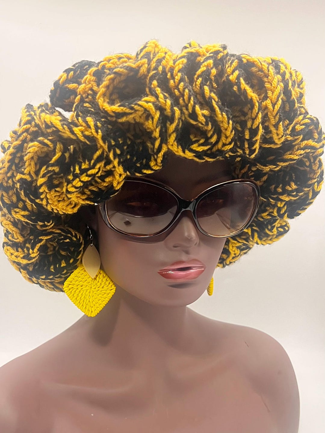 Bumble Bee Extra Chunky Ruffle Hat - Crochet Ruffle Hats - Ruffle Hats ...