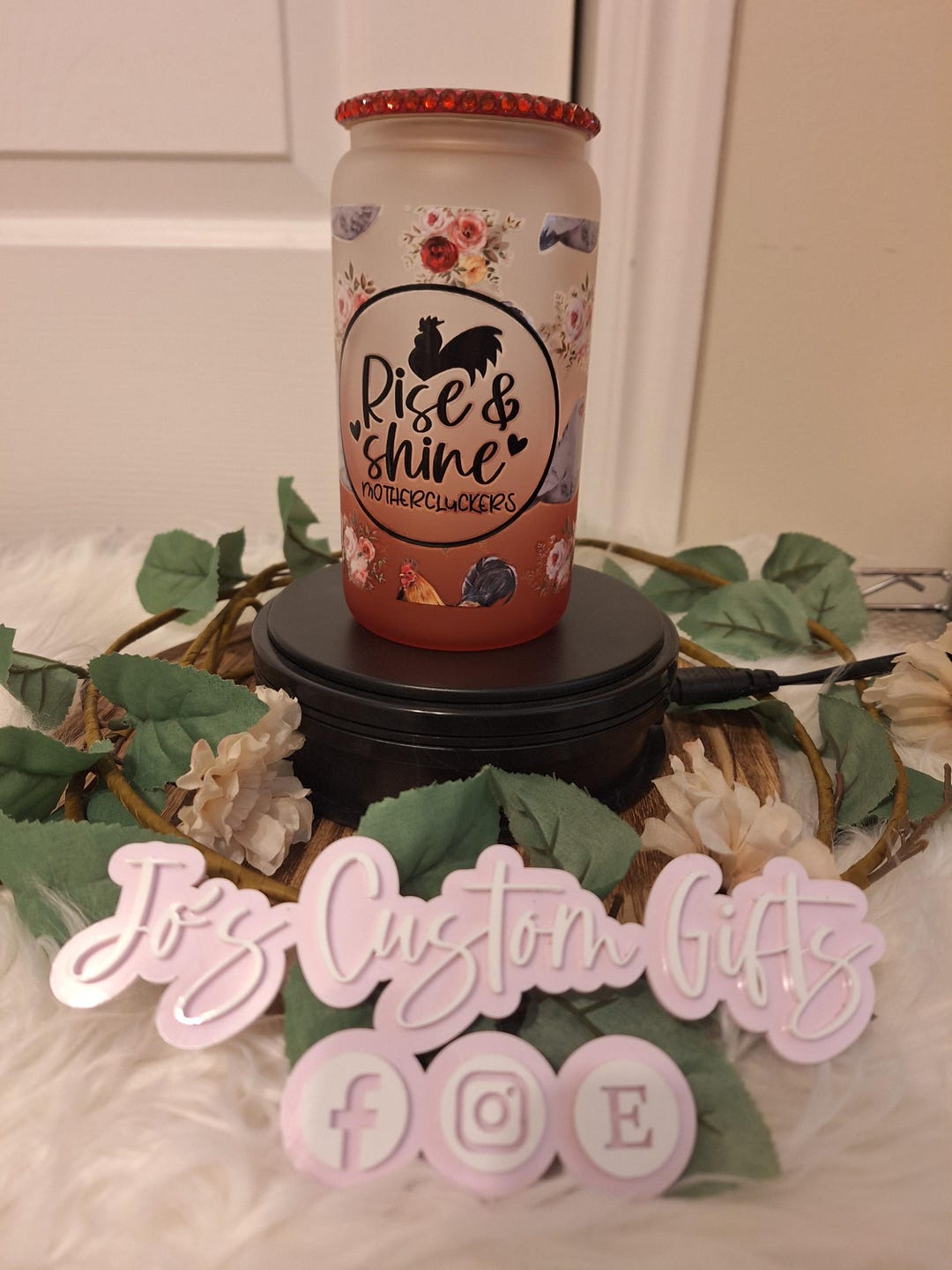 Glass Tumbler, Rise & Shine Libby Glass Chicken Cup/tumbler, Glass Can - Etsy