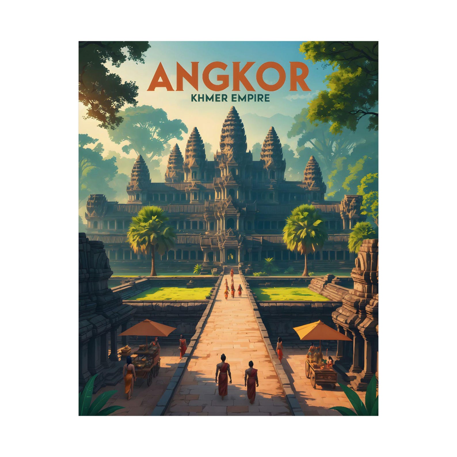 Angkor Wat Printable Art | Historic Cambodian Temple Poster | Digital ...