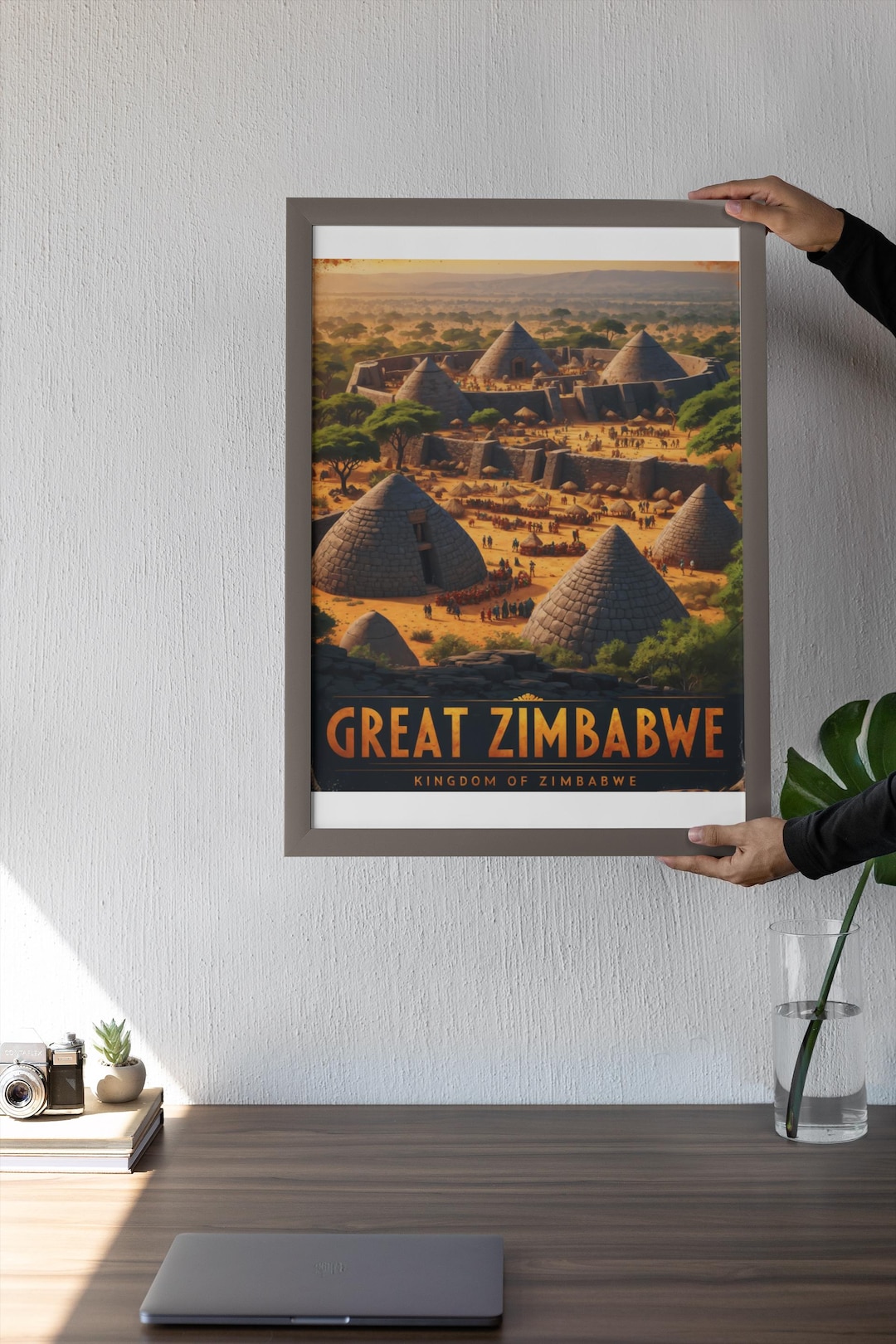 Great Zimbabwe Art Deco Travel Poster | African Kingdom Print - Etsy