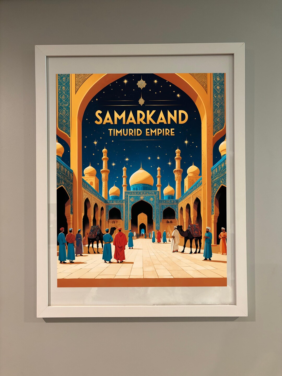 Samarkand Travel Poster Timurid Empire Wall Art Matte Vertical Print ...