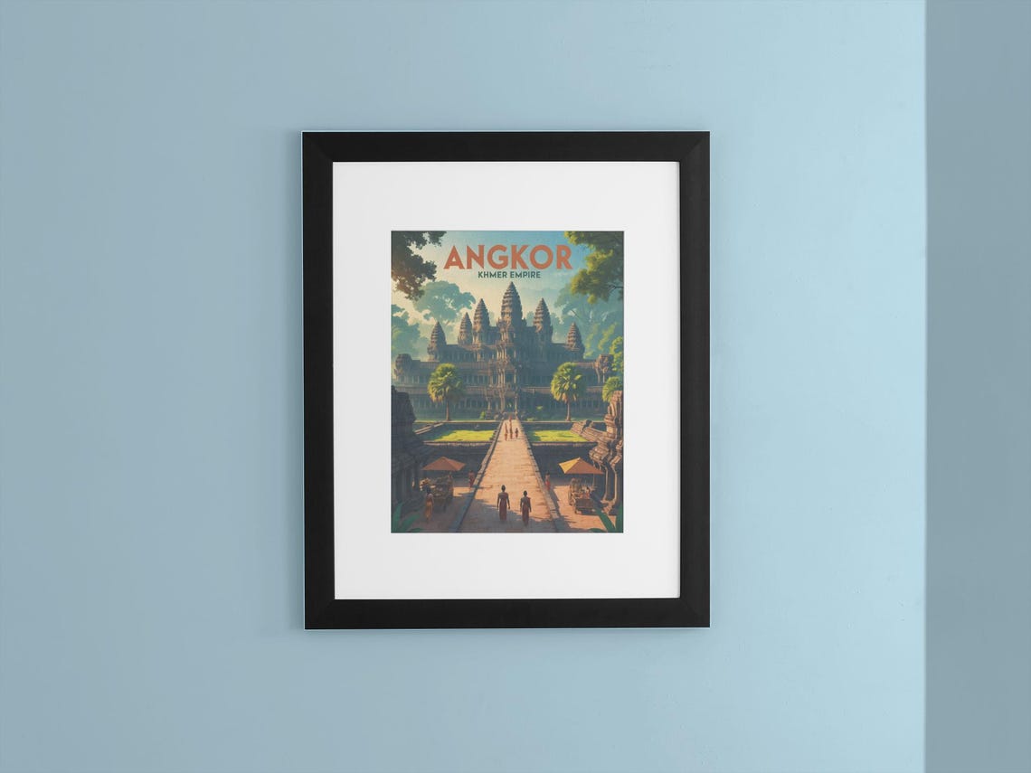 Angkor Wat Printable Art | Historic Cambodian Temple Poster | Digital ...