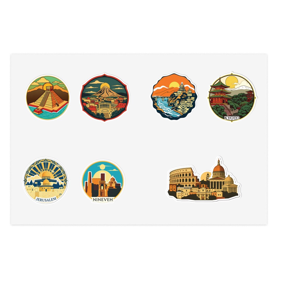 Historic City Travel-inspired Sticker Sheets, Adventure Stickers ...