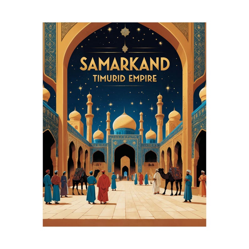 Samarkand Travel Poster: Timurid Empire Silk Road Art - Etsy