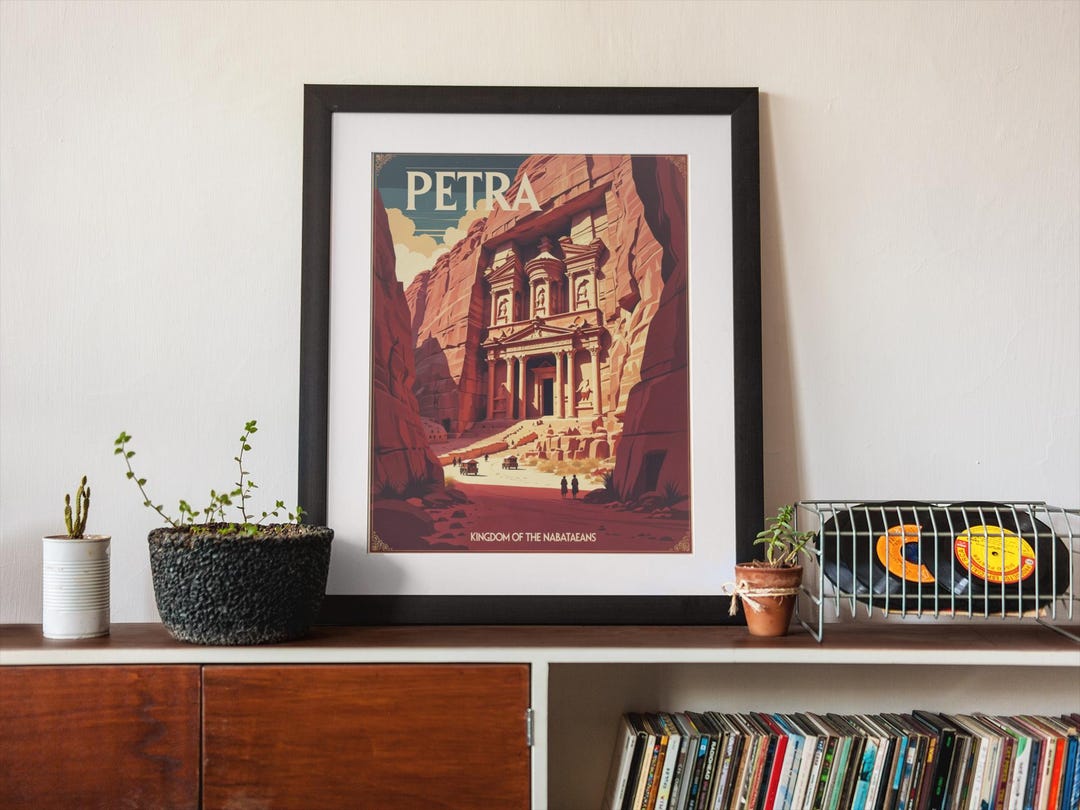 Vintage Petra Travel Poster, Matte Vertical Poster Art Print for Home ...