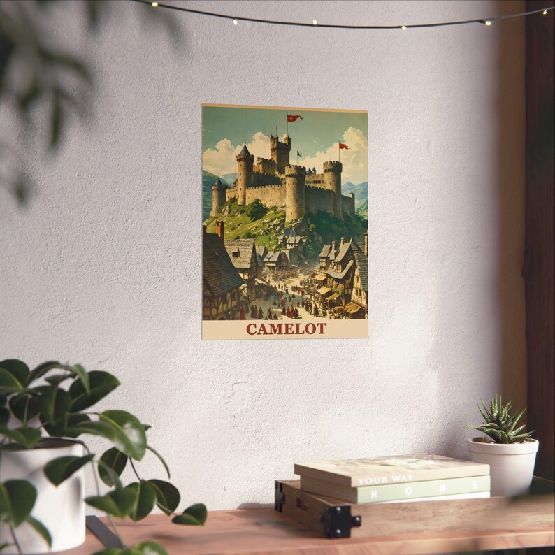Vintage Camelot Travel Poster: Arthurian Legend, Medieval Castle Art - Etsy