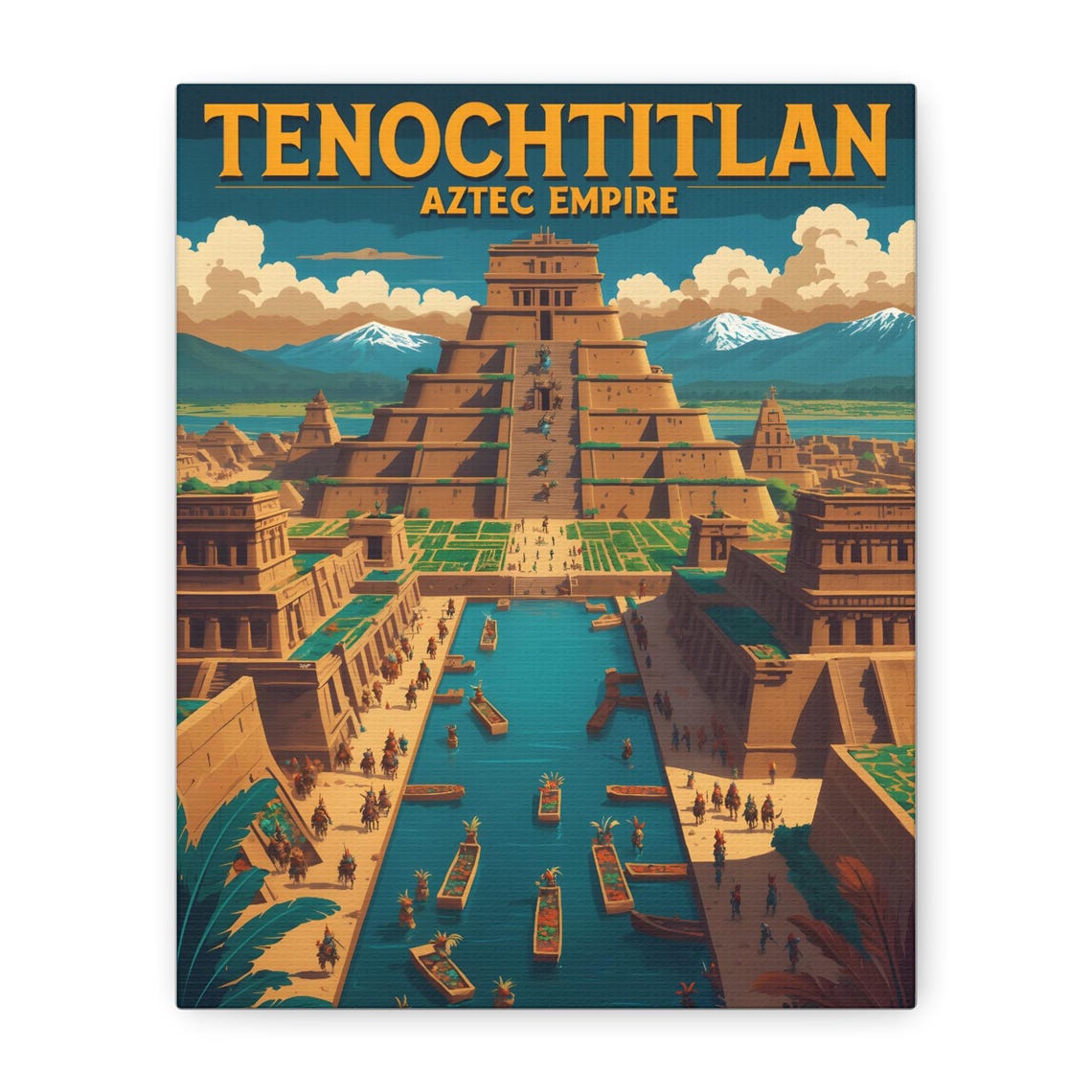 Tenochtitlan Canvas Print | Aztec Empire Wall Art | Ancient Mexico ...