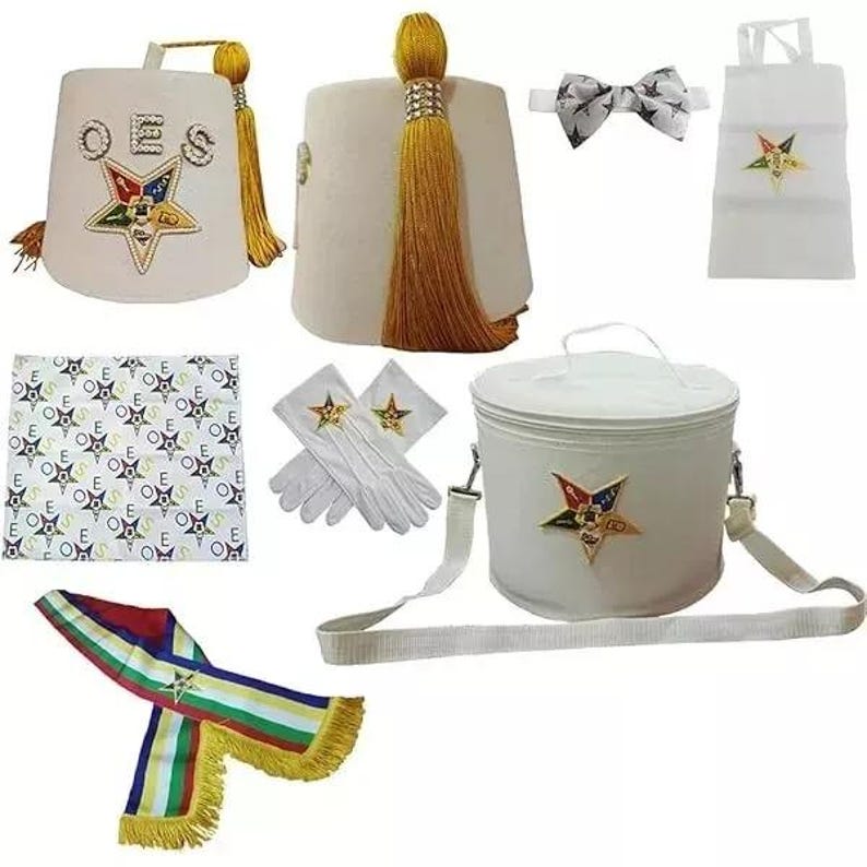 Masonic Regalia OES Fez Hat Cream Coloured Personalized, Hat Fez ...