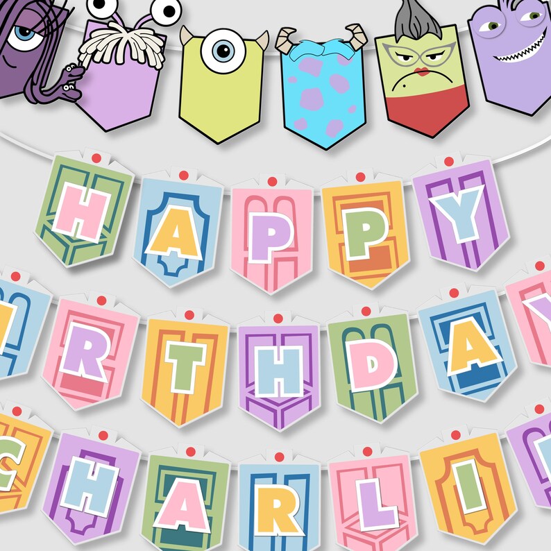 Monsters Inc. – disney Inspired Custom Birthday Banner Party Decoration ...