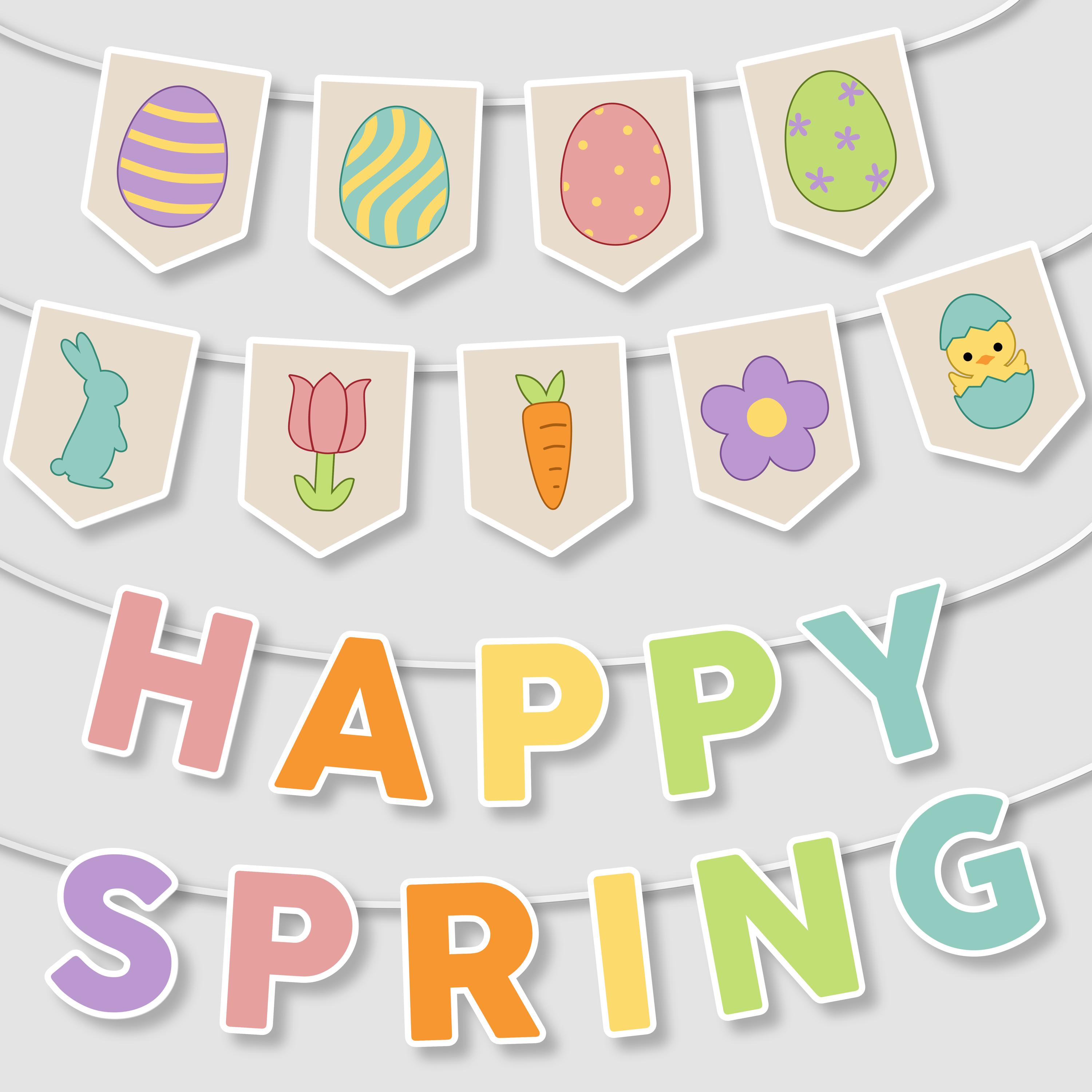 Happy Spring! Happy Easter! Banner Decoration - Etsy