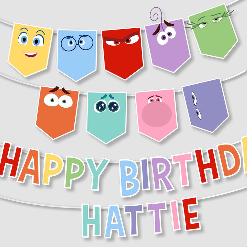 Inside Out – Disney Inspired Custom Birthday Banner Party Decoration - Etsy