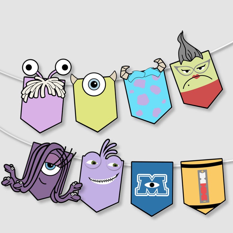 Monsters Inc. – disney Inspired Custom Birthday Banner Party Decoration ...
