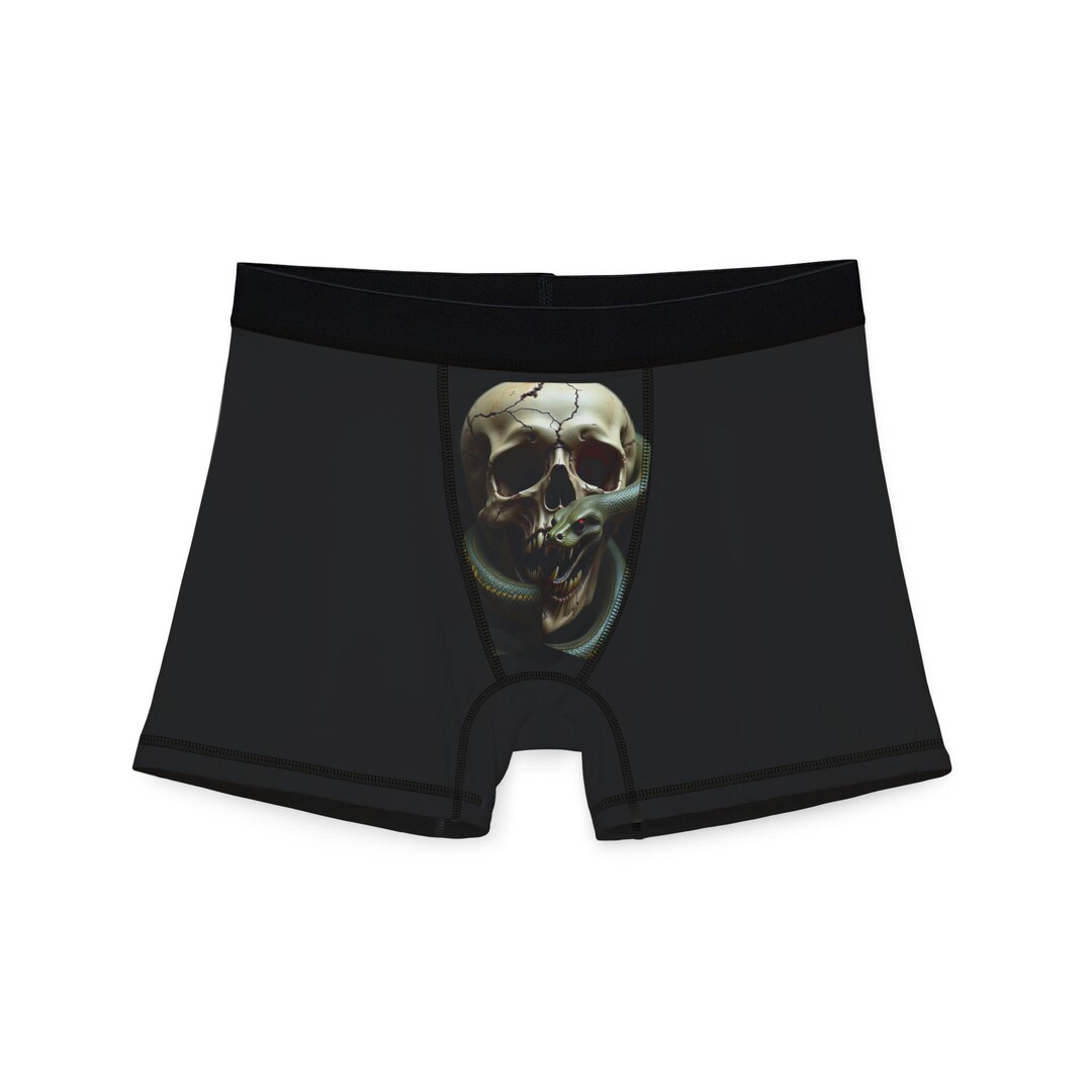 Men's Boxers, Skull and Snake Design, Gothic Underwear, Halloween ...