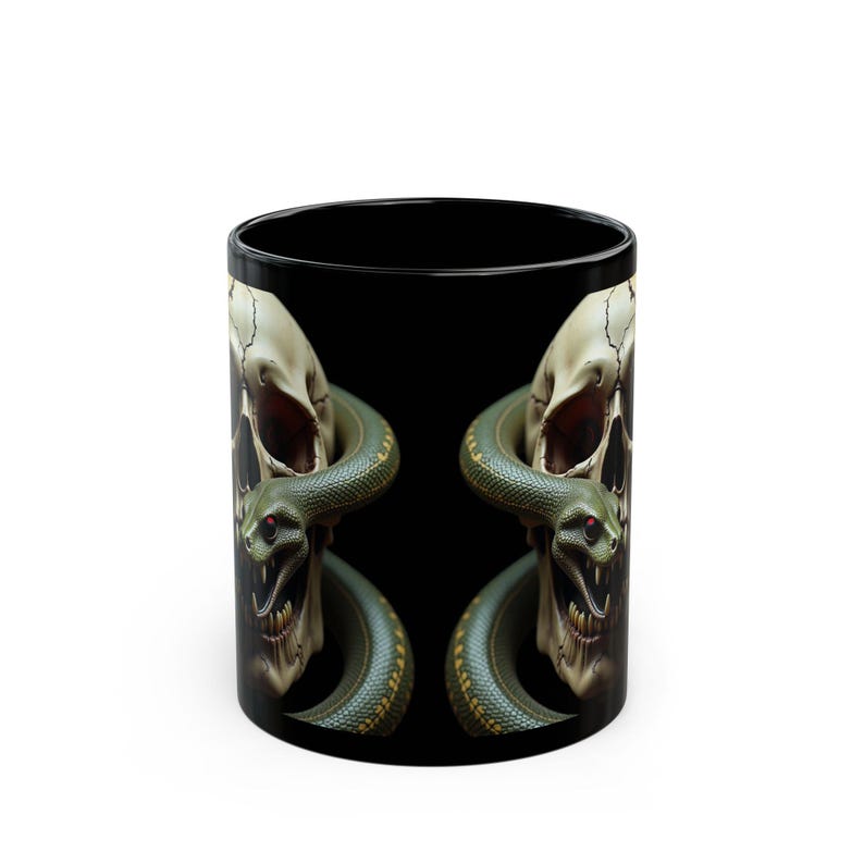 Gothic Skull and Snake Mug, Dark Aesthetic Coffee Cup, Perfect Gift for Halloween, Unique Home ...