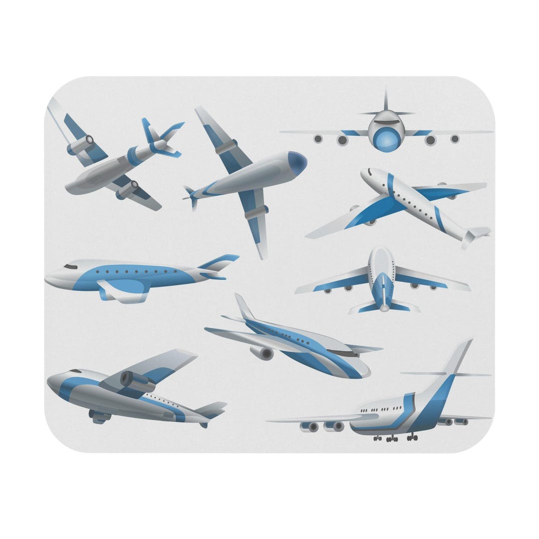 Planes Mouse Pad, Aircraft Design Desk Mat for Pilot, Aviation ...
