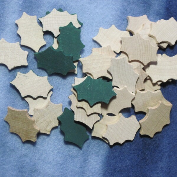 Wooden Holly Leaves - Etsy