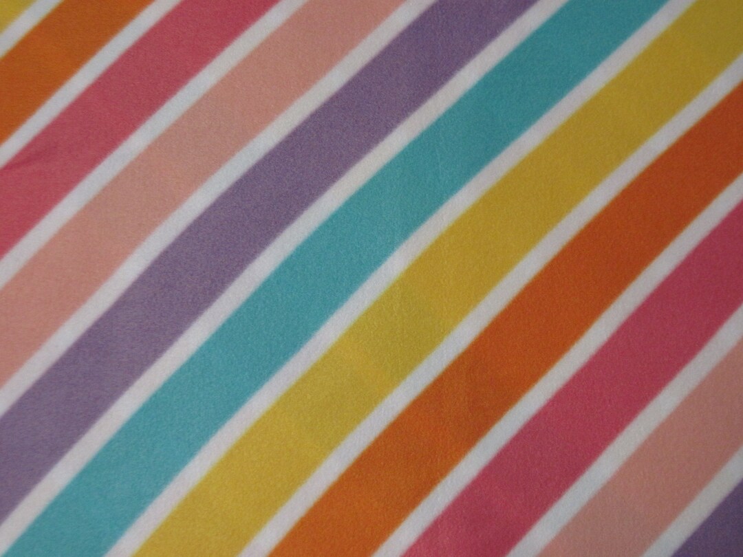 Bright Stripes Fleece Fabric - Etsy