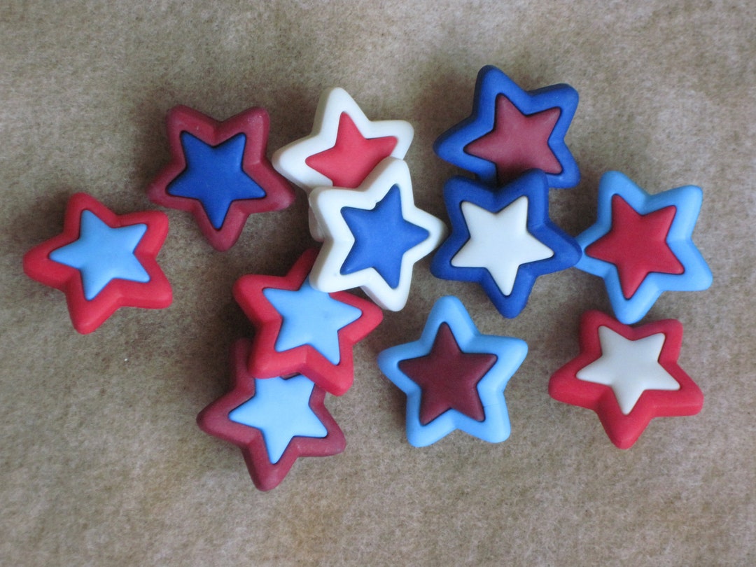 4th of July Star Buttons - Etsy