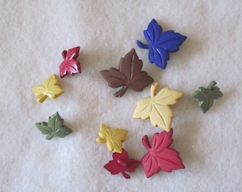 6 Random Mix Wood Leaf Buttons, Leaf Buttons, Buttons Leaves, Leaves ...