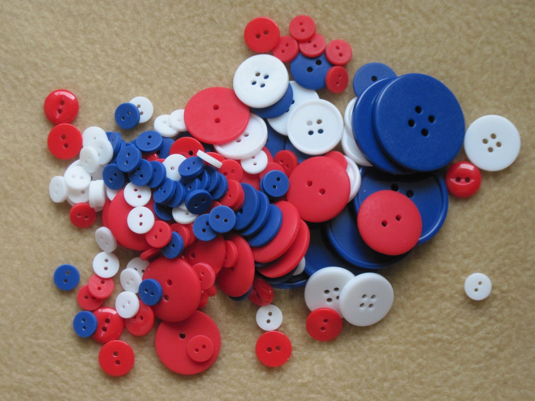 Red, White, and Blue Buttons - Etsy