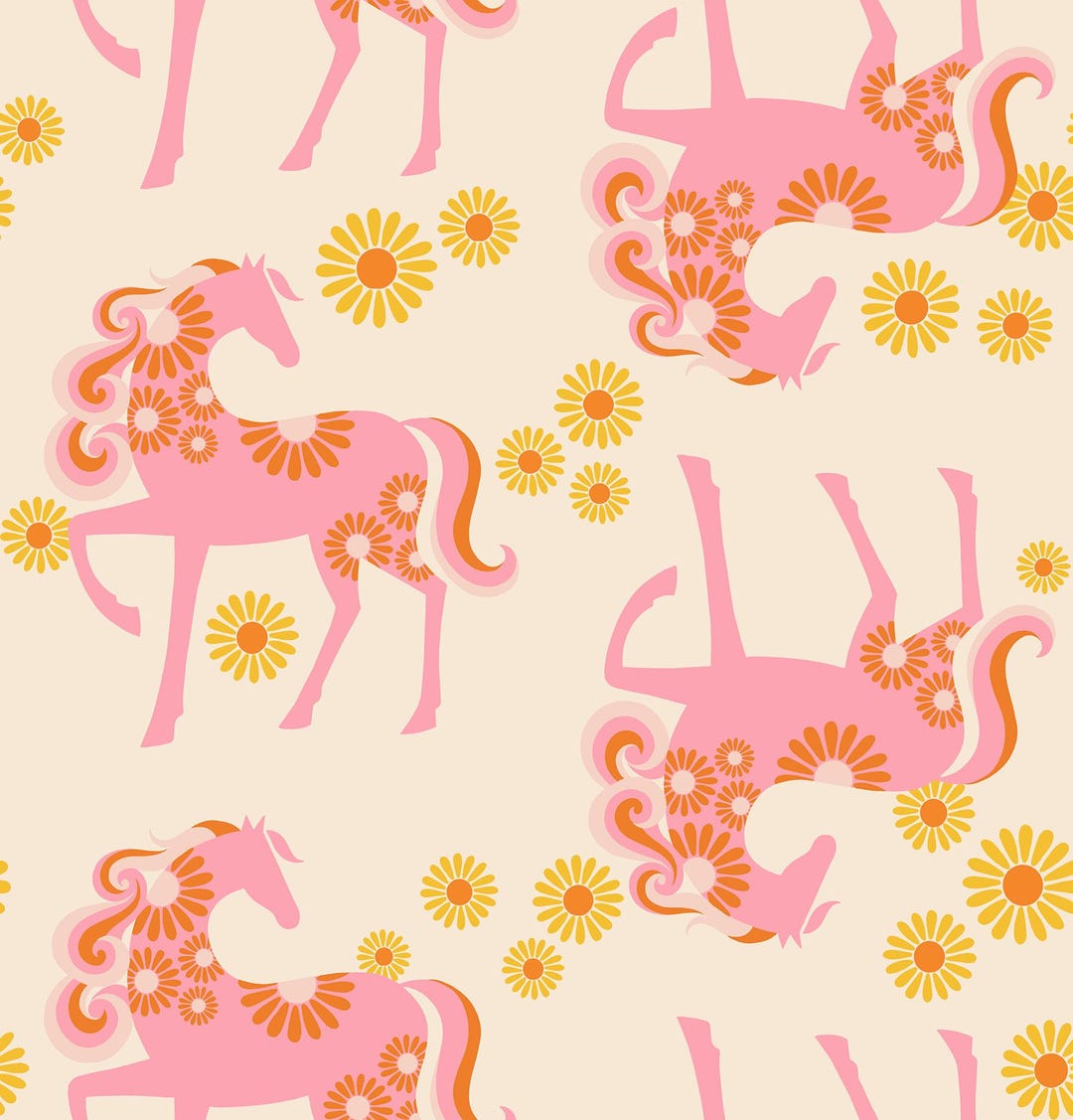 Carousel Horse Canvas Natural From Carousel Collection by Melody Miller ...