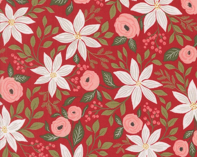 Poinsettia Party Cranberry From Berry & Pine Collection by Lella ...