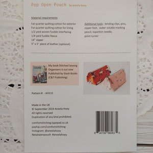 Pop Open Pouch Paper Pattern by Aneela Hoey - Etsy