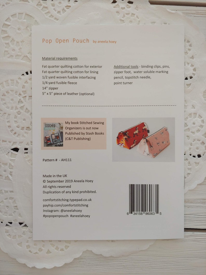 Pop Open Pouch Paper Pattern by Aneela Hoey - Etsy