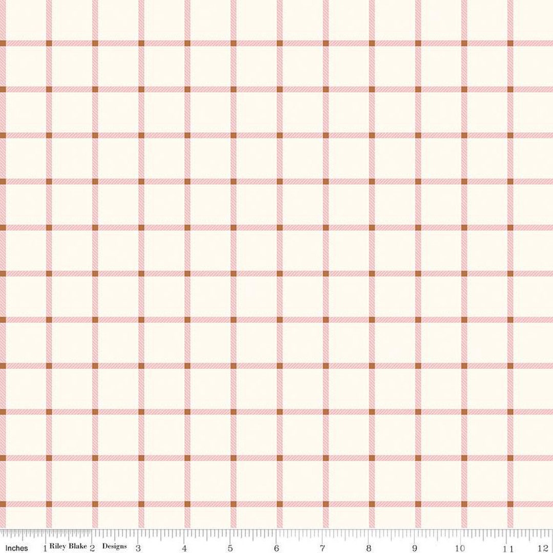 Plaid Cream From Sweetbriar Collection by Citrus & Mint for Riley Blake ...