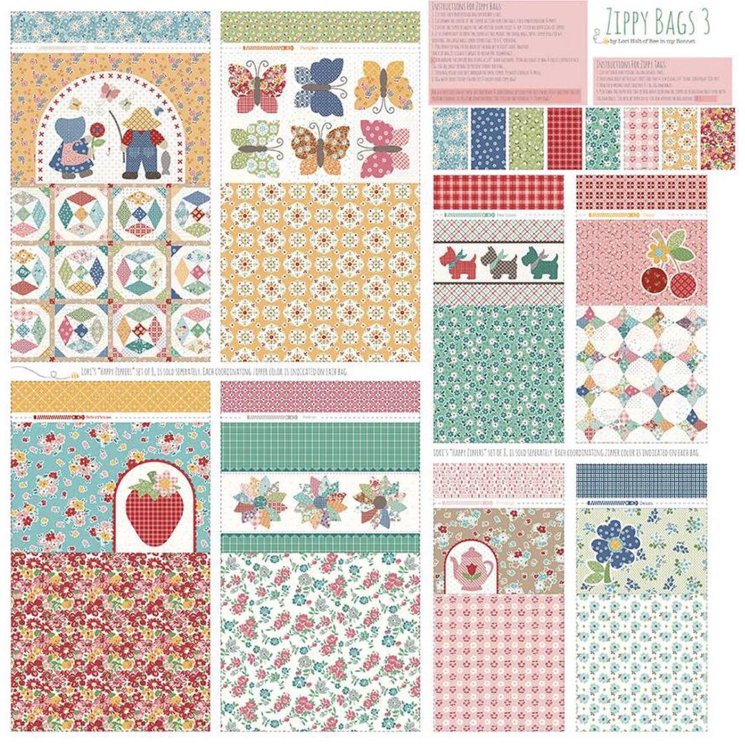 Home Decor Zippy Bags 3 Panel From by Lori Holt for Riley Blake Designs ...