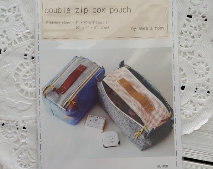 Double Zip Box Pouch Paper Pattern by Aneela Hoey - Etsy