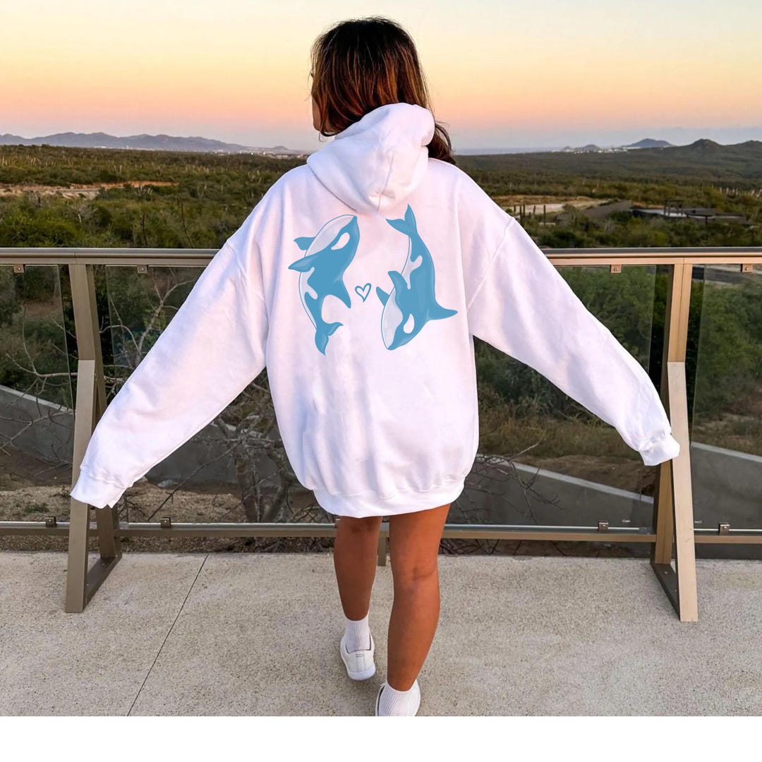 Orca Whale Hoodie: Beachy Preppy Sweatshirt - Ocean Girl Style - Etsy