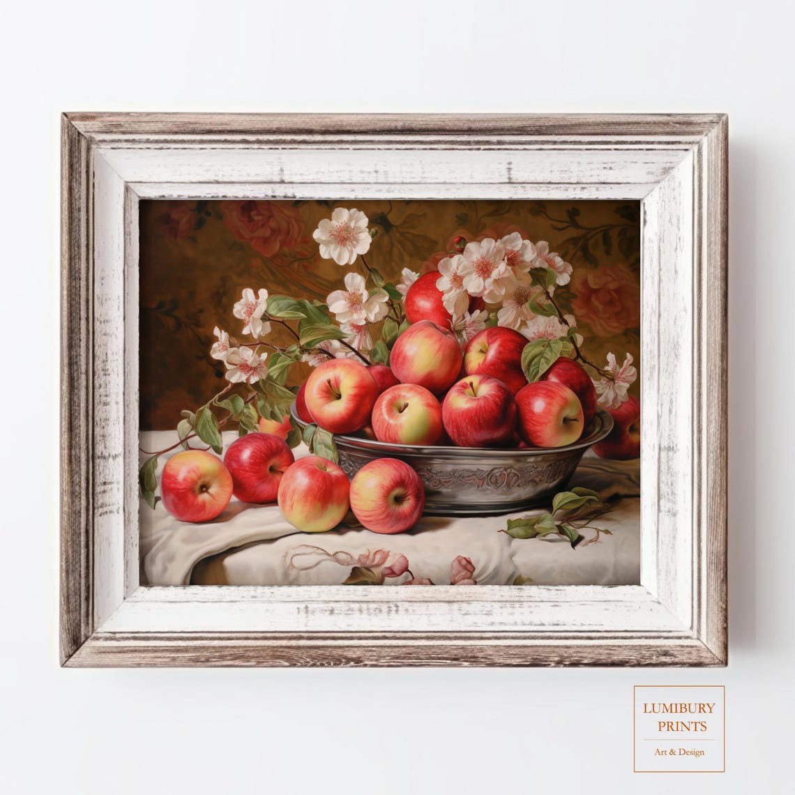 Vintage Apple Print, Rustic Kitchen Wall Art, Botanical Fruit Decor ...