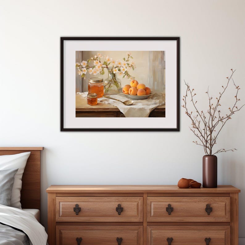 Vintage Apricot Wall Art, Fruit Still Life, Botanical Poster, Printable ...