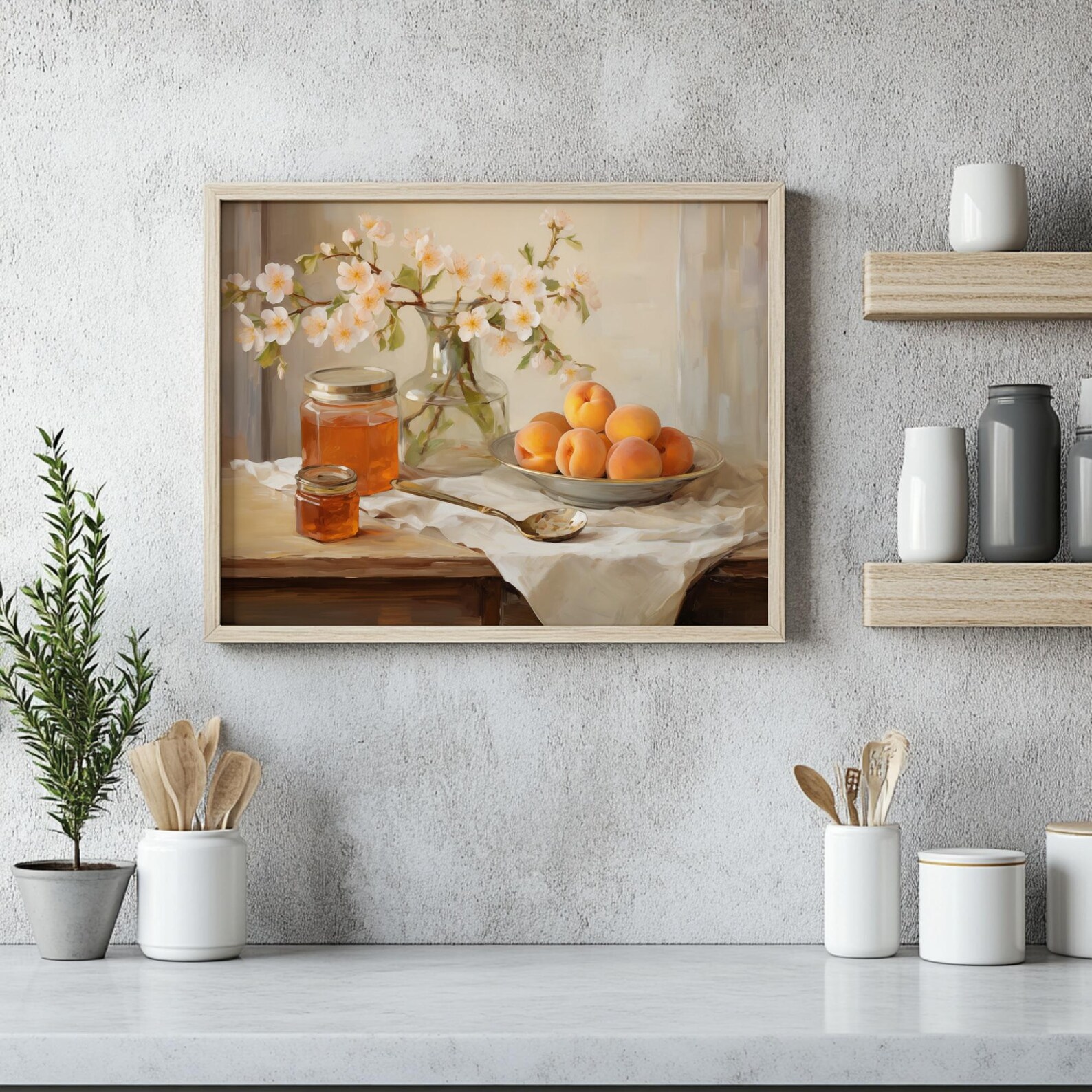 Vintage Apricot Wall Art, Fruit Still Life, Botanical Poster, Printable ...