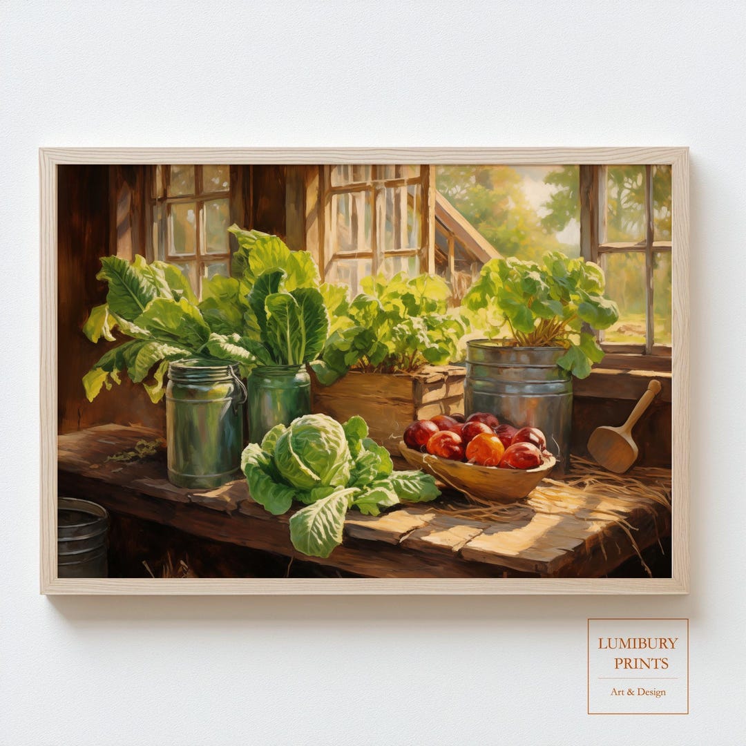 Vegetable Wall Art, Farmhouse Kitchen Wall Art, Rustic Kitchen Print ...